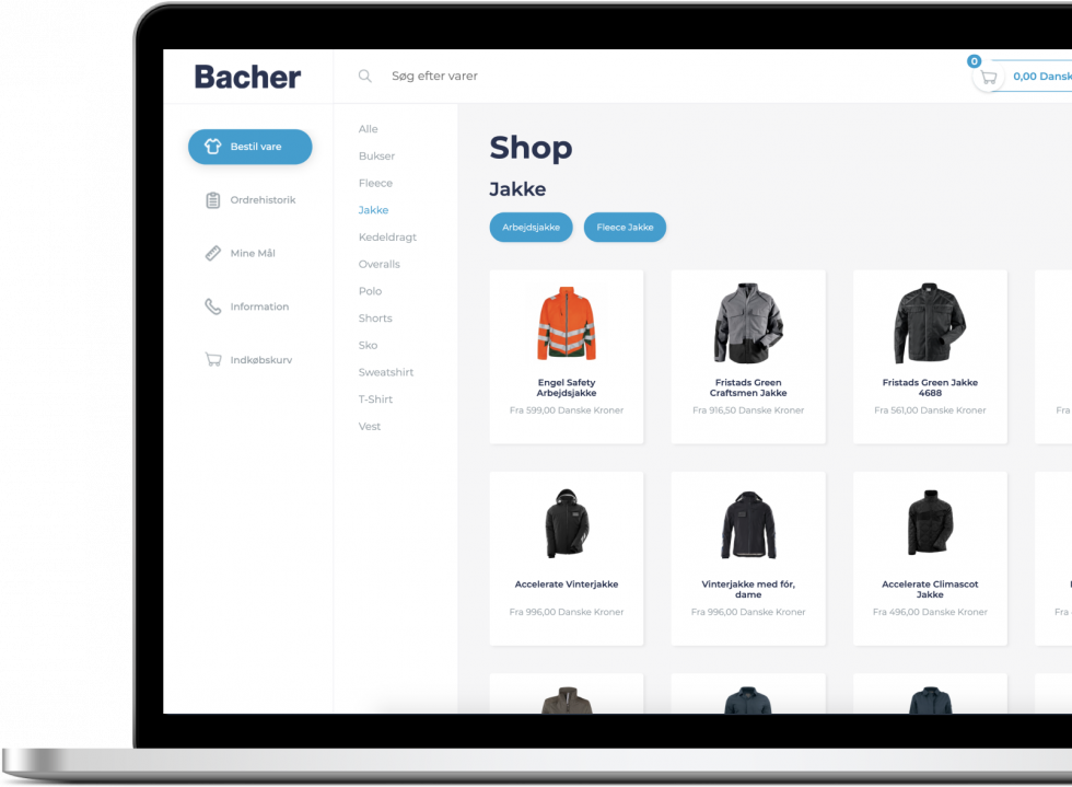 B2B Webshop | Bacher Work Wear